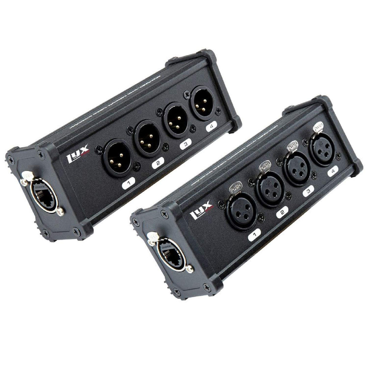 LyxPro 4 Channel XLR Splitter Box, XLR to RJ45 Ethercon, Male & Female ...