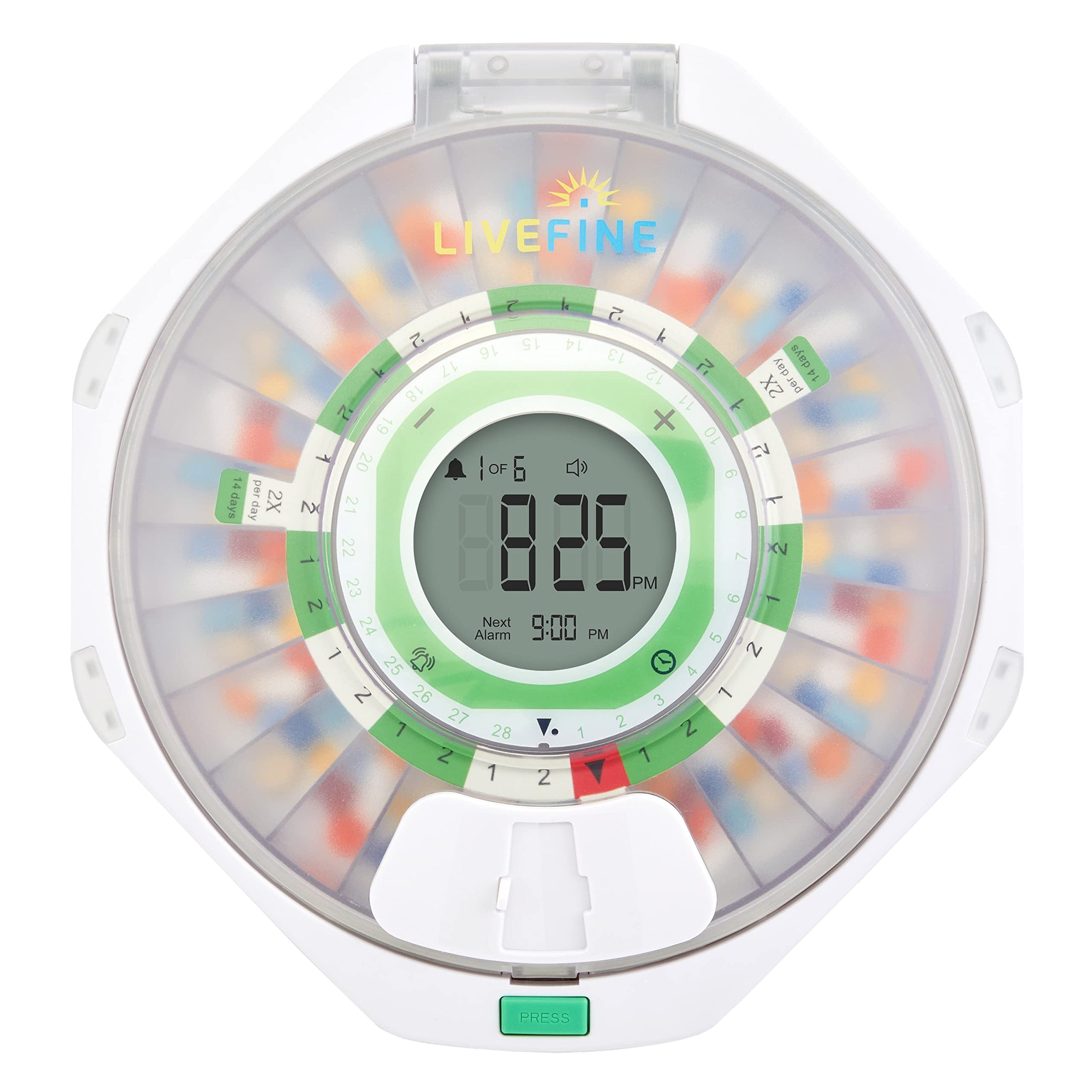 LiveFine 28-Day Automatic Pill Dispenser with Upgraded LCD Display and ...
