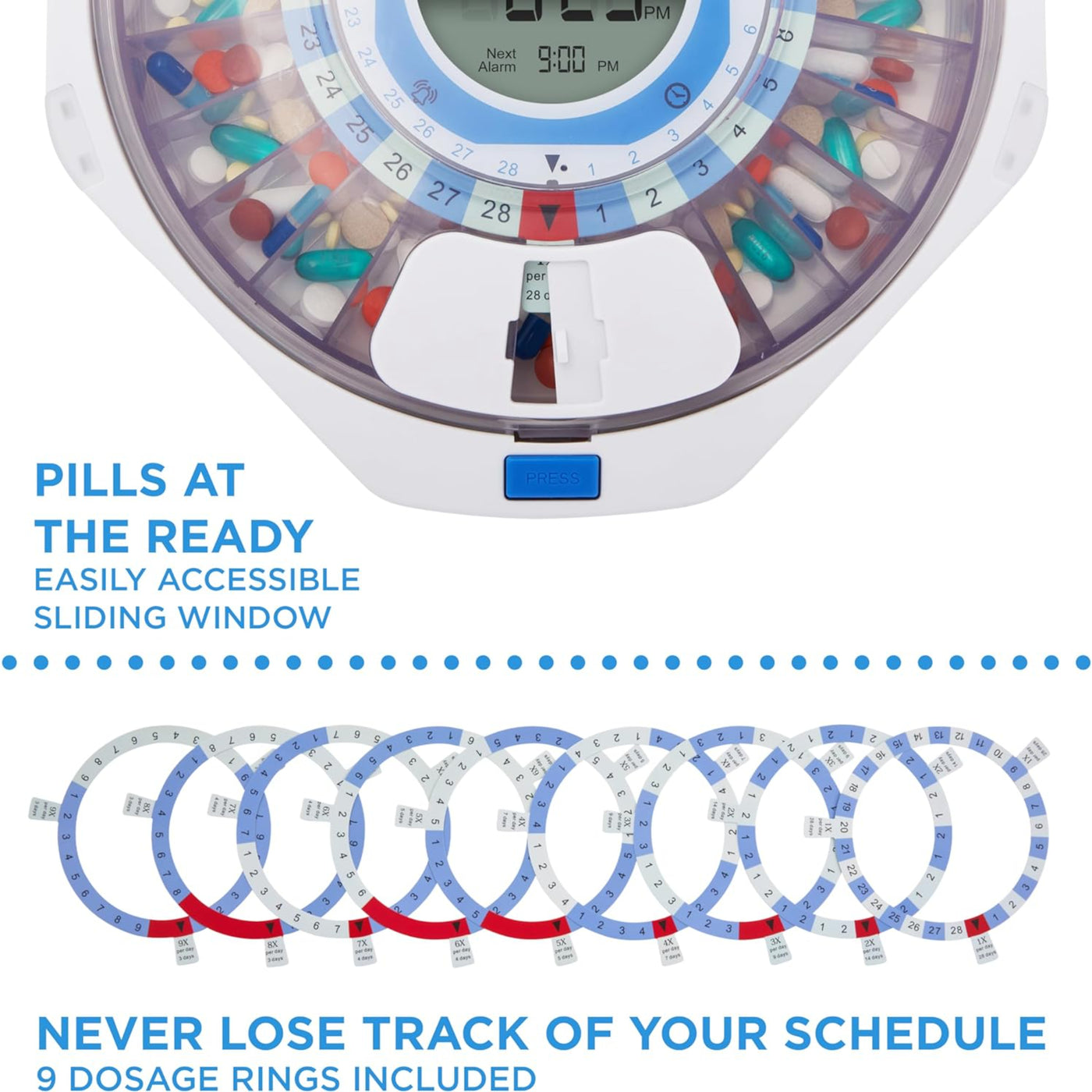 WiFi Automatic Pill Dispenser & 28-Day Remote Medication System with L ...