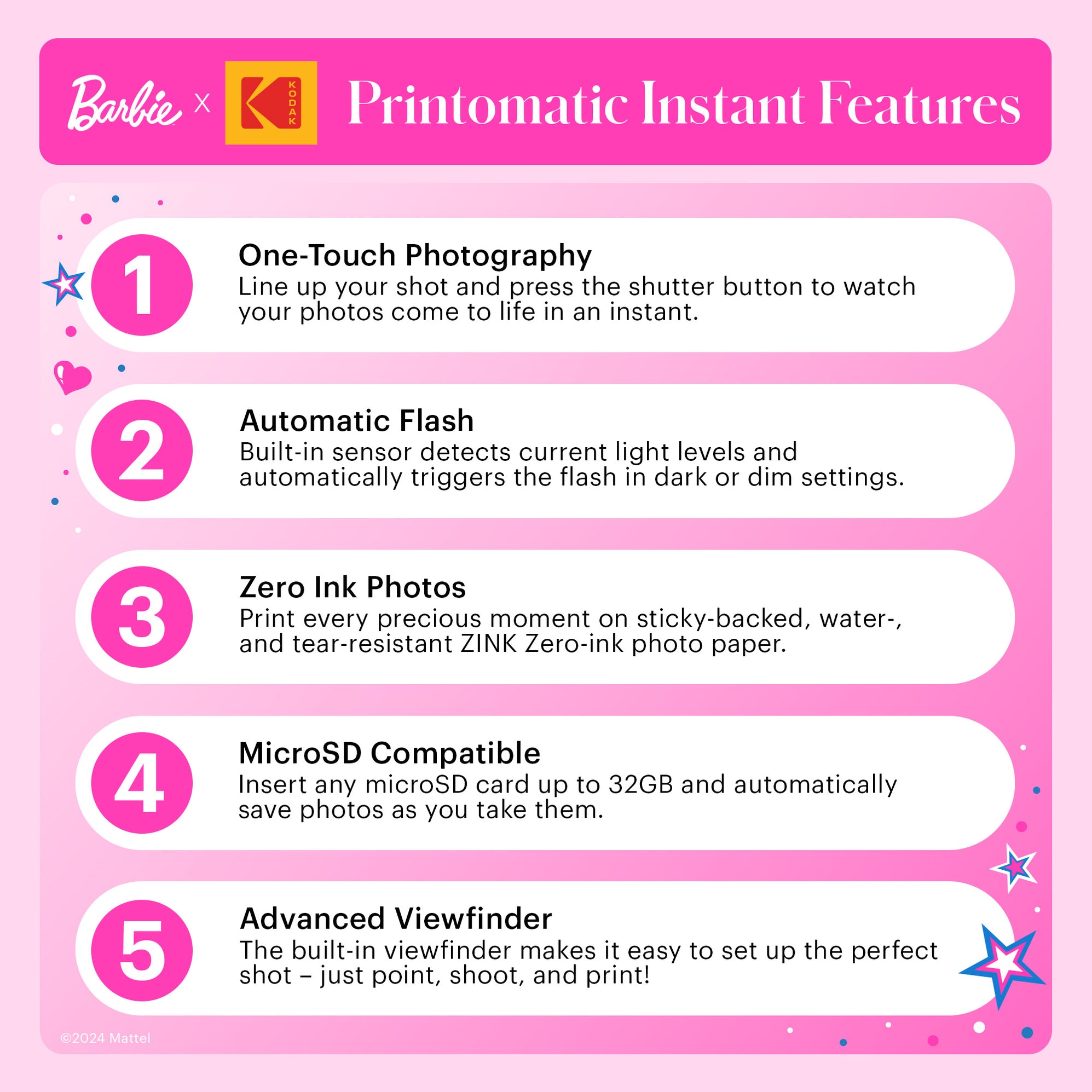 Iconic Barbie x Kodak Printomatic Instant Print Camera | Fun & Stylish ...