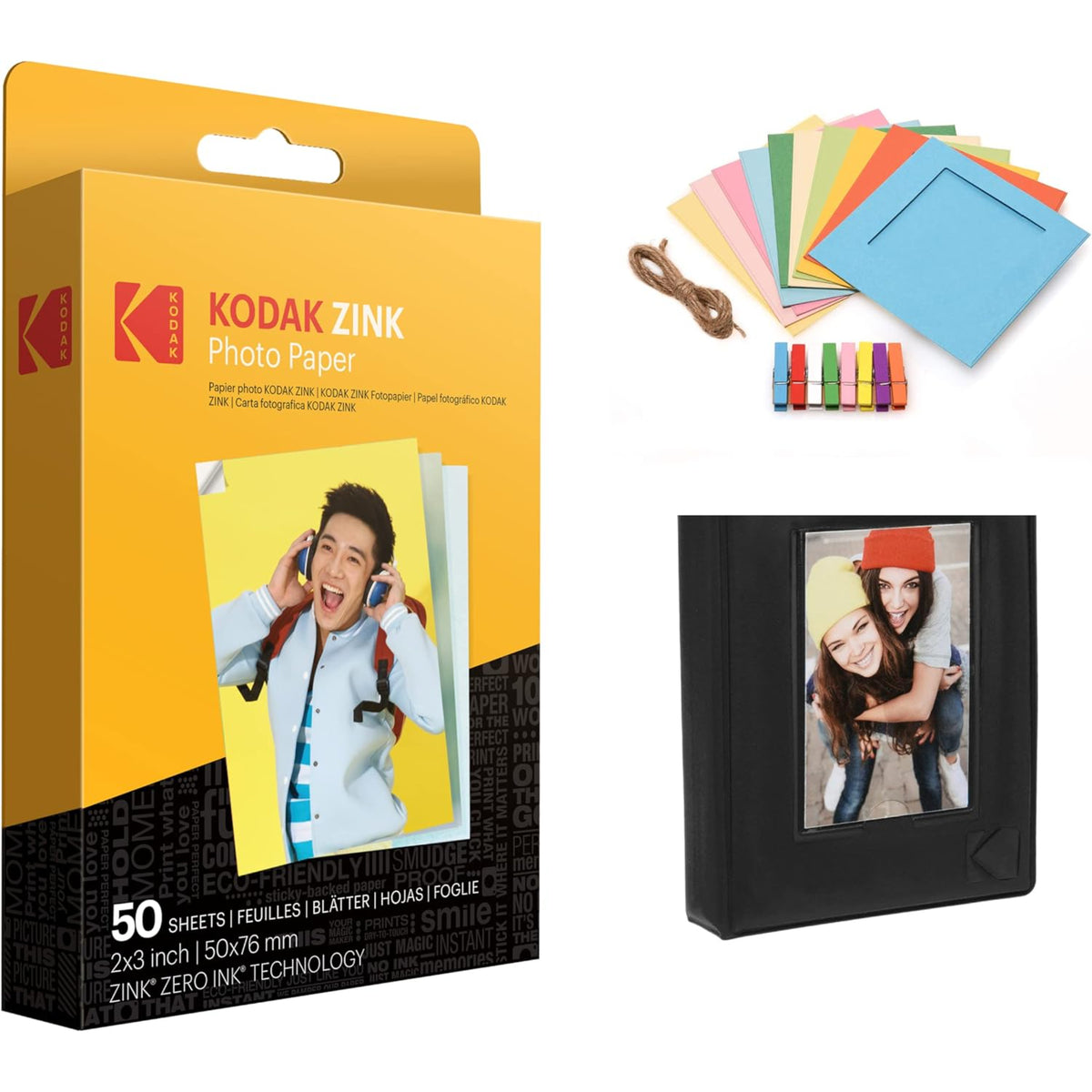 Kodak ZINK 2x3 Photo Paper 50-Pack – Frames & Photo Album Bundle — SkyMall