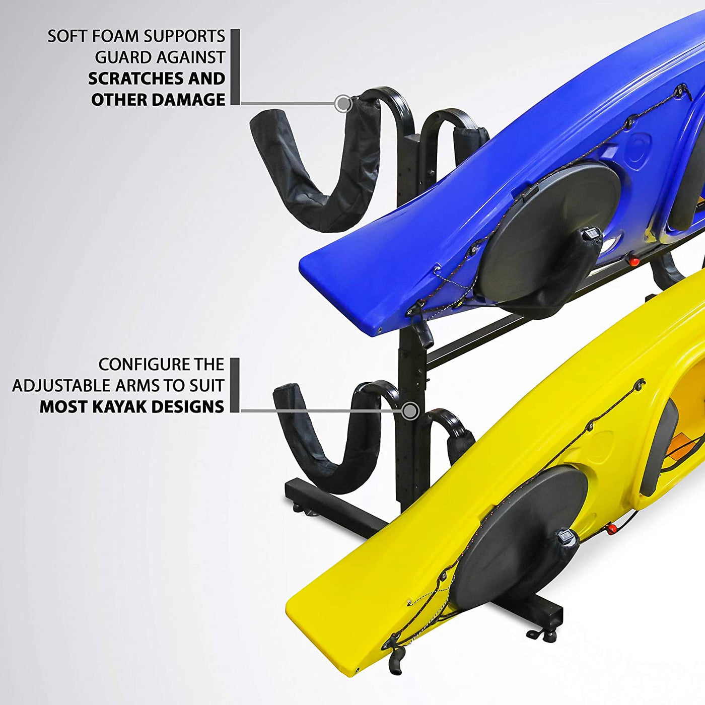 Kayak Storage Rack, Indoor & Outdoor Freestanding Storage for 2 Kayak ...