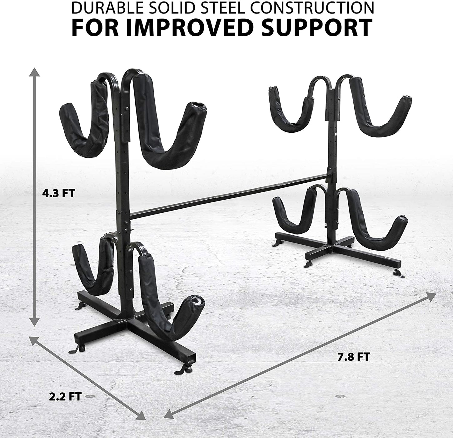 Kayak Storage Rack, Indoor & Outdoor Freestanding Storage for 2 Kayak ...