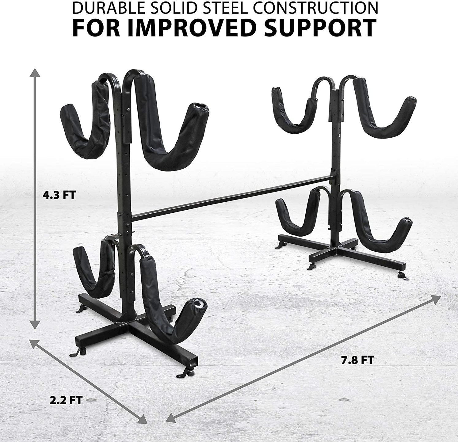 Kayak Storage Rack, Indoor & Outdoor Freestanding Storage for 2 Kayak ...