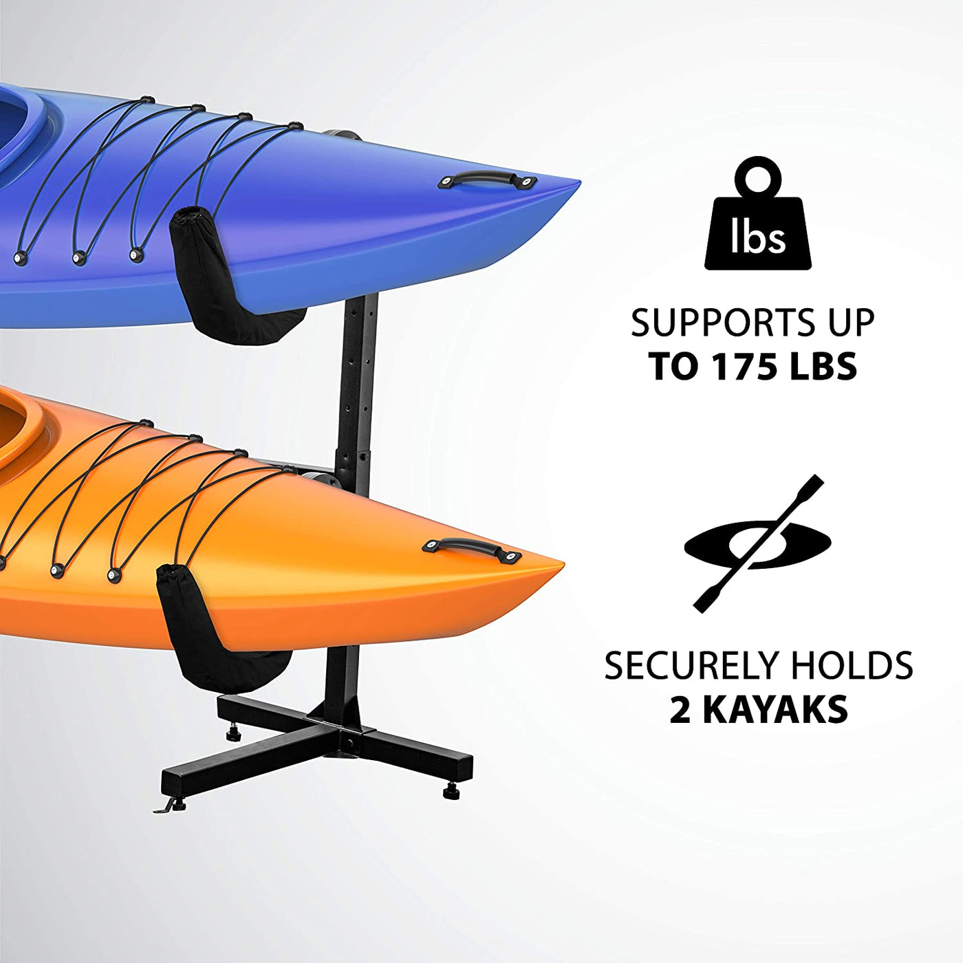 Kayak Storage Rack, Indoor & Outdoor Freestanding Storage for 2 Kayak ...