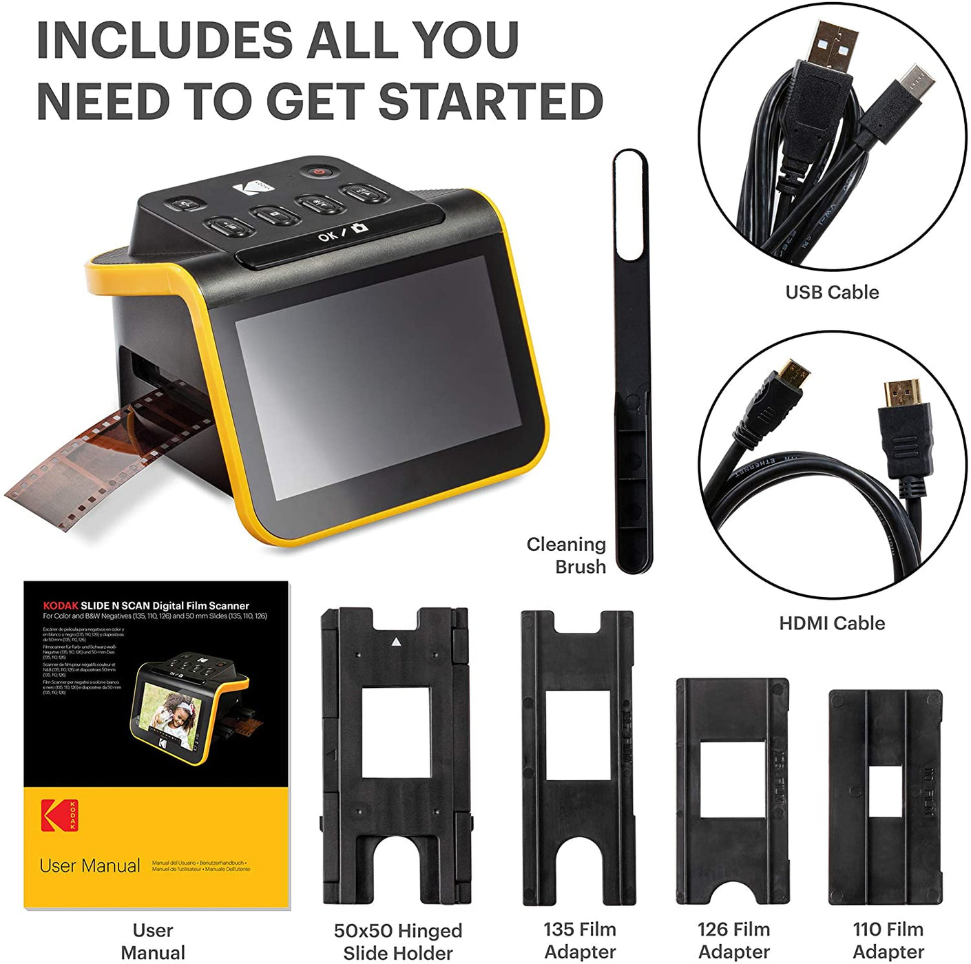 Kodak Slide and Scan Digital Film and Slide Scanner, with Large 5” LCD ...