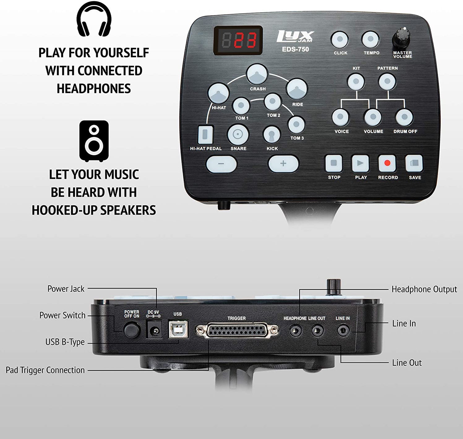 7-Piece Electronic Drum Set – Professional Kit with Sticks | SkyMall