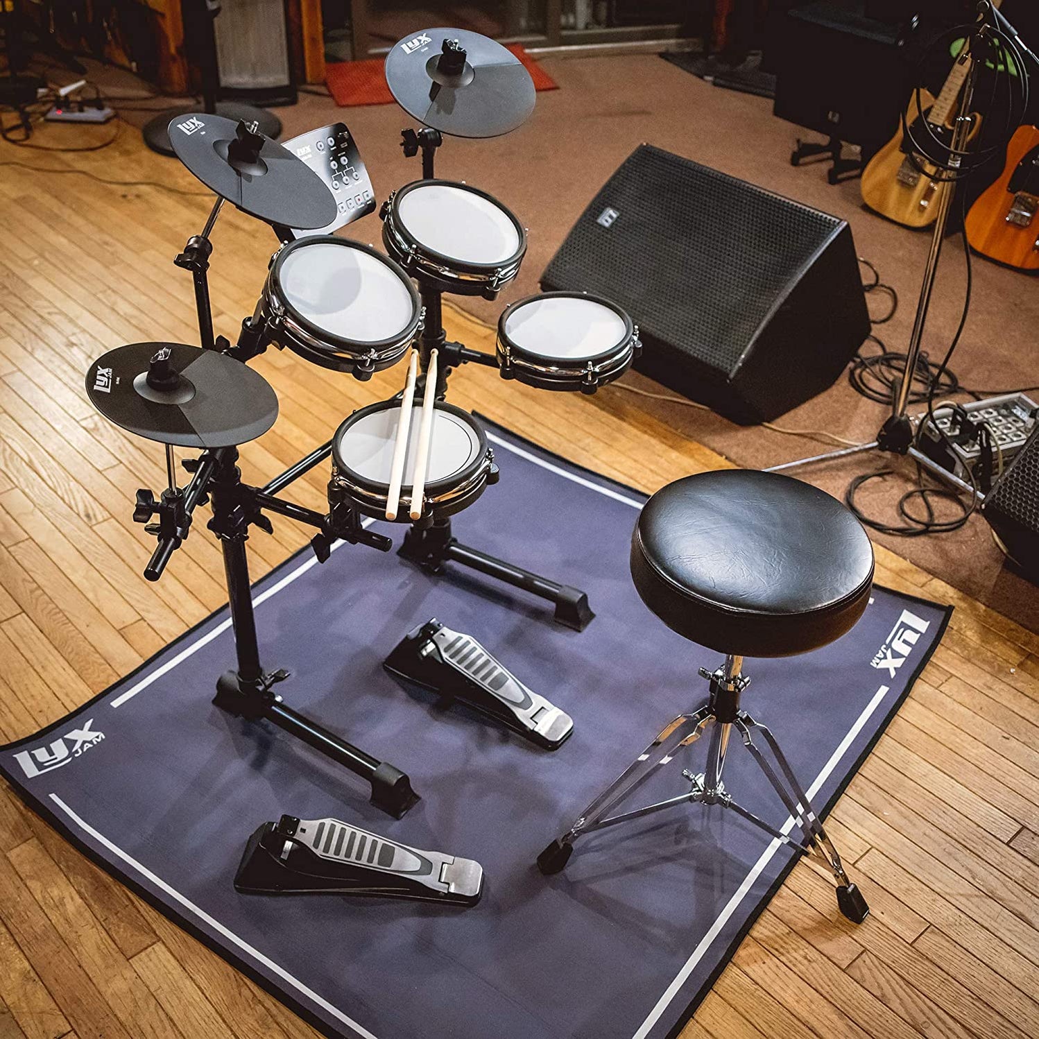 7-Piece Electronic Drum Set – Professional Kit with Sticks | SkyMall