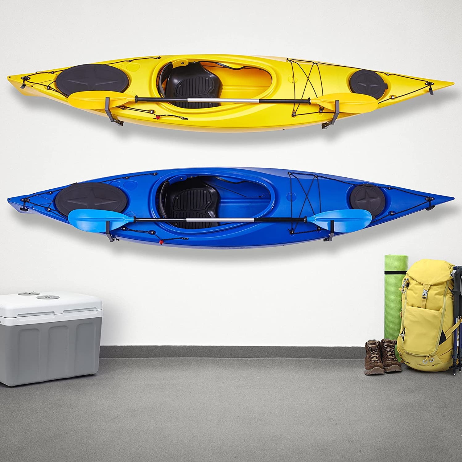 Kayak Wall Hanger, Heavy Duty Wall Mounted Kayak Storage Rack - 2 Pair ...