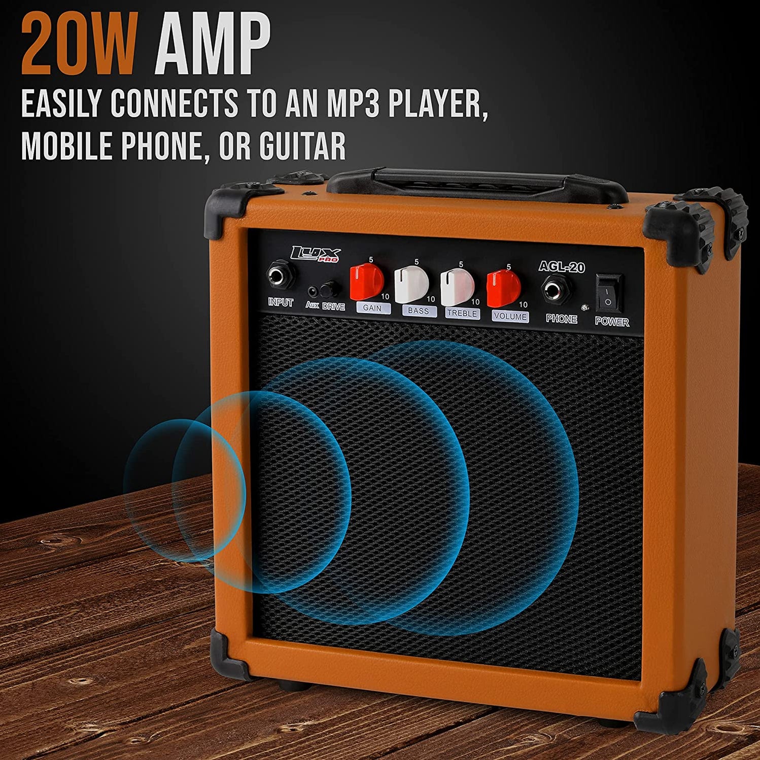 Electric Guitar Amp 20 Watt Amplifier Built In Speaker Headphone Jack ...