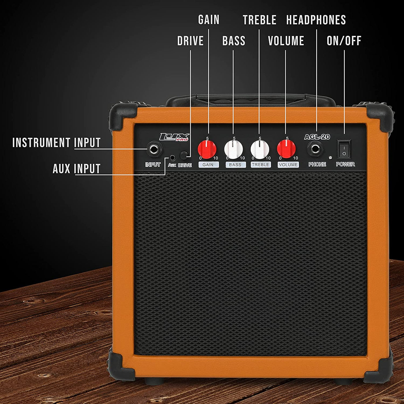 Electric Guitar Amp 20 Watt Amplifier Built In Speaker Headphone Jack ...