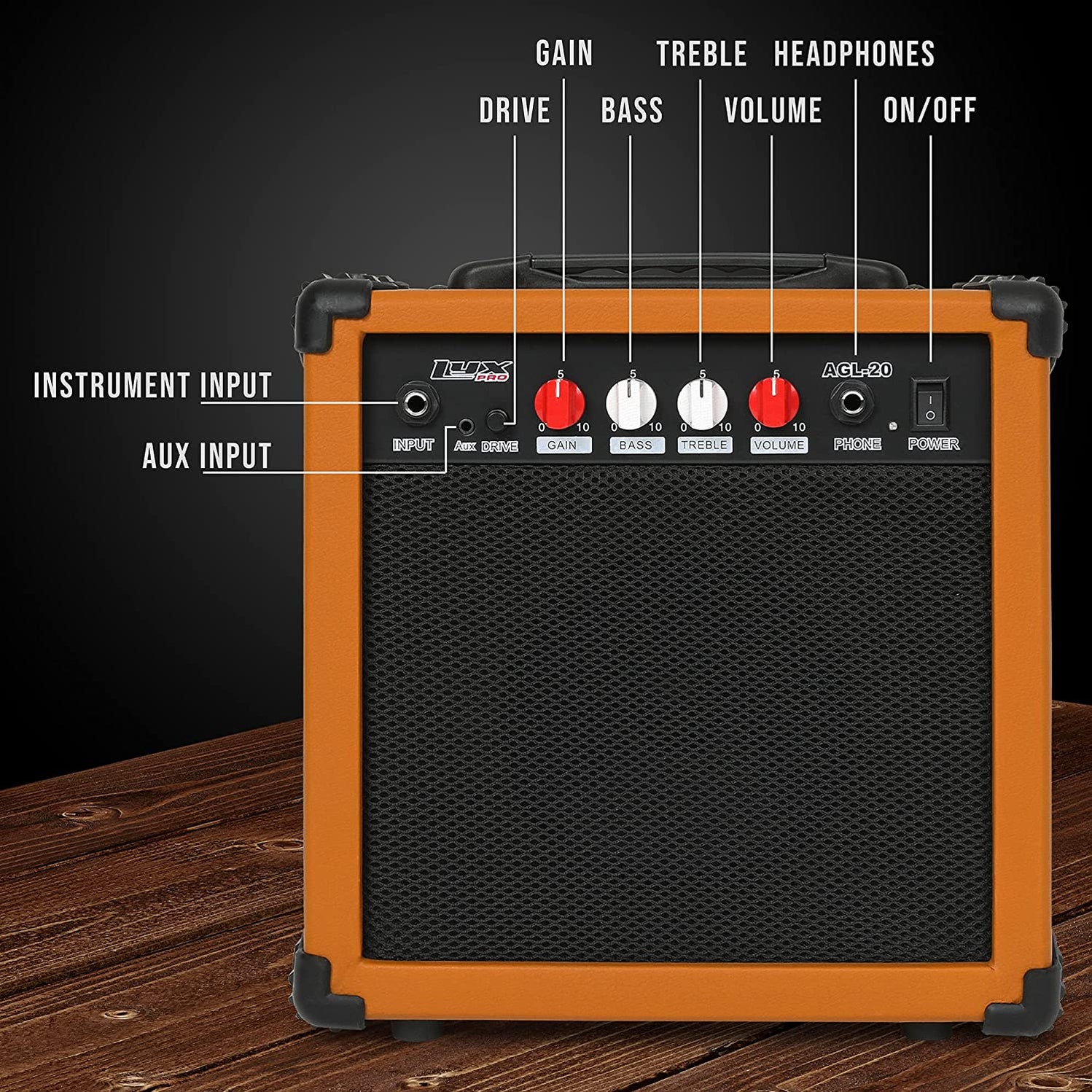 Electric Guitar Amp 20 Watt Amplifier Built In Speaker Headphone Jack ...