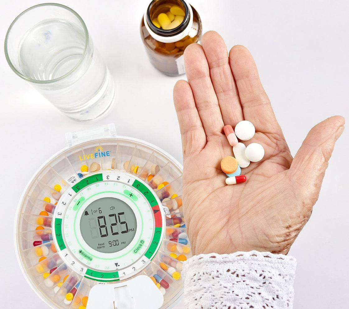 28-Day Automatic Pill Dispenser with Upgraded LCD Display, Key Lock, S ...